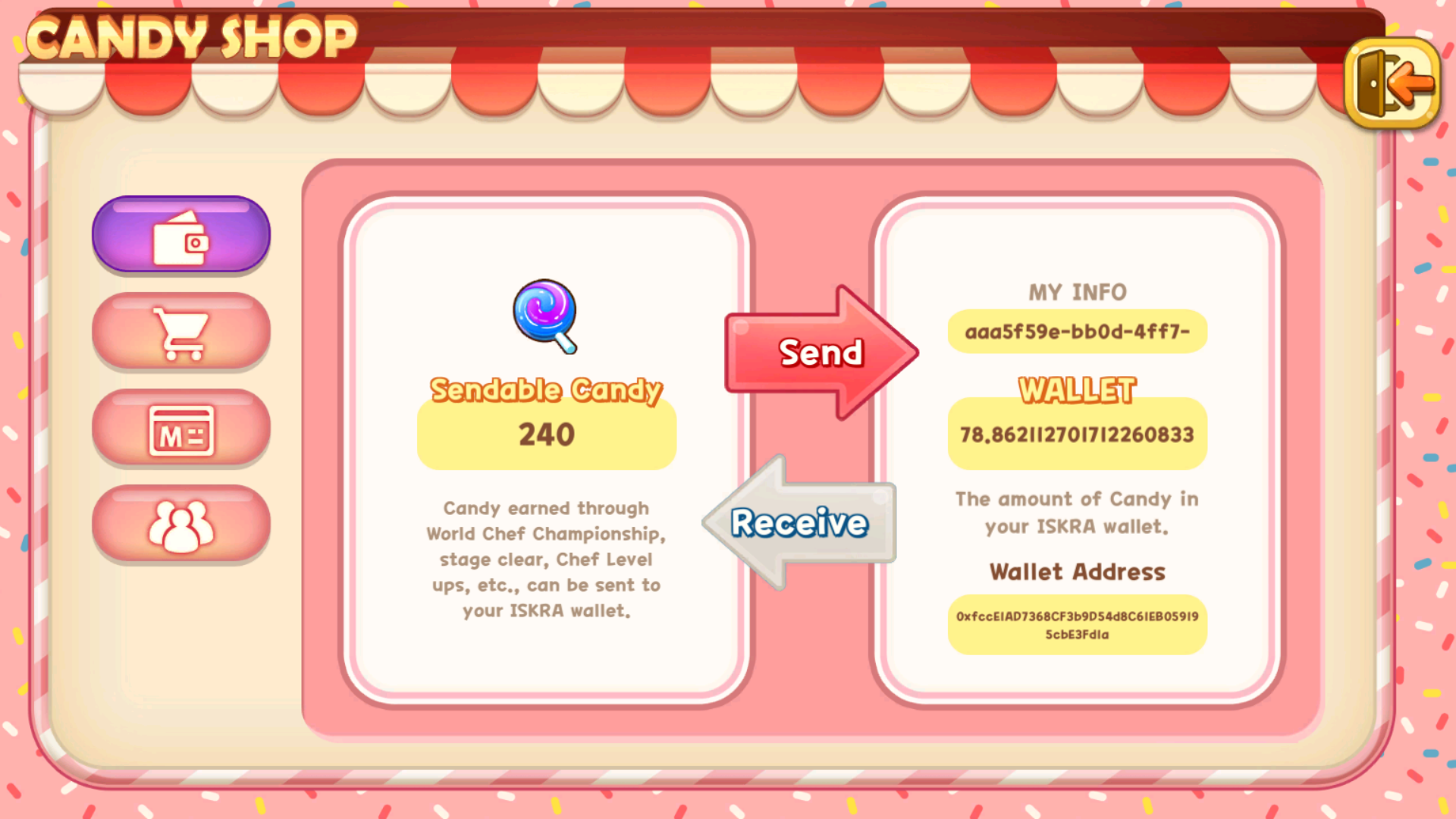 How do I receive CANDY tokens from my ISKRA wallet? – Norma in Metaland